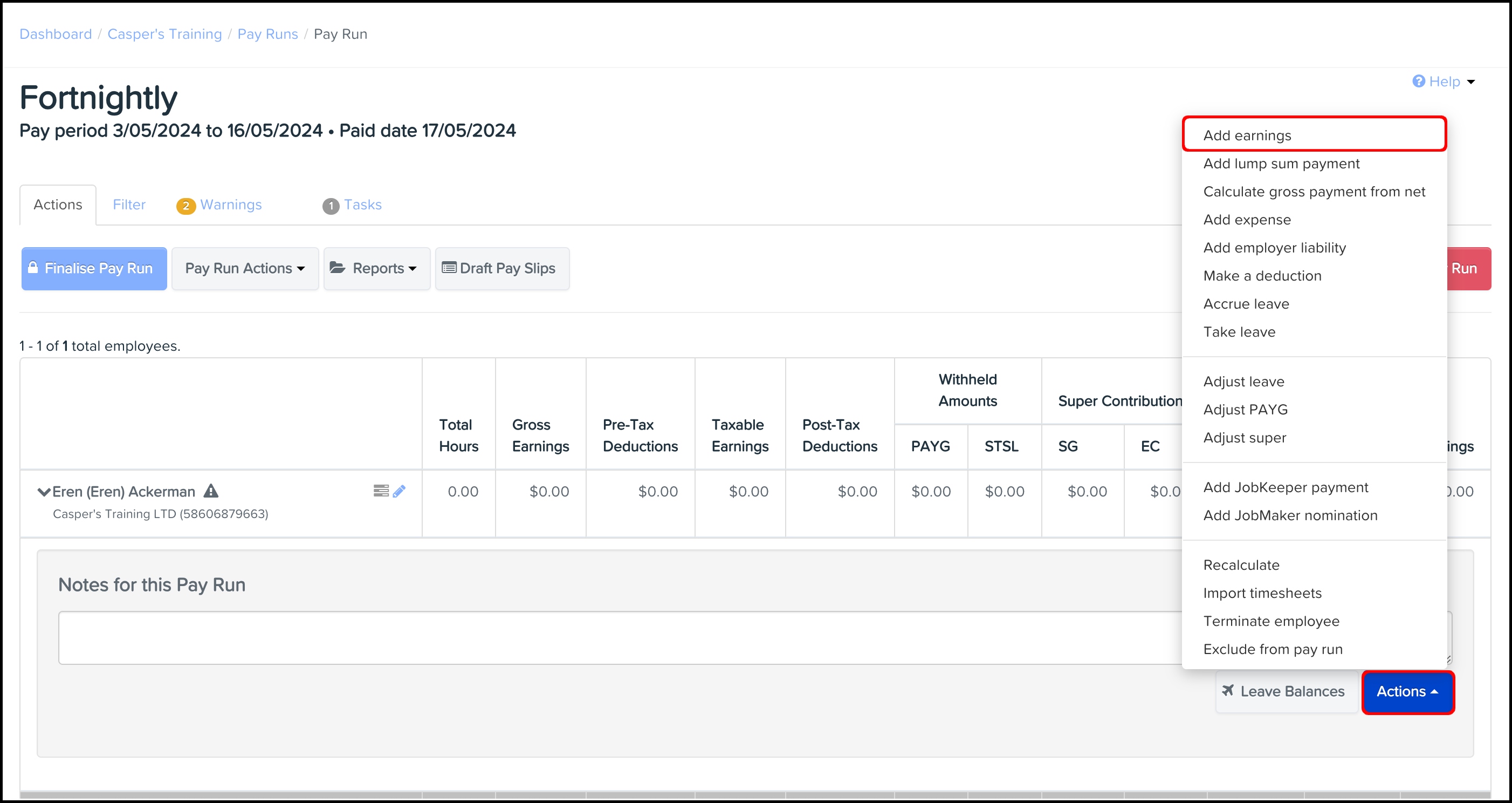 How do I reverse wages or overpayments? – Your Payroll (AU)