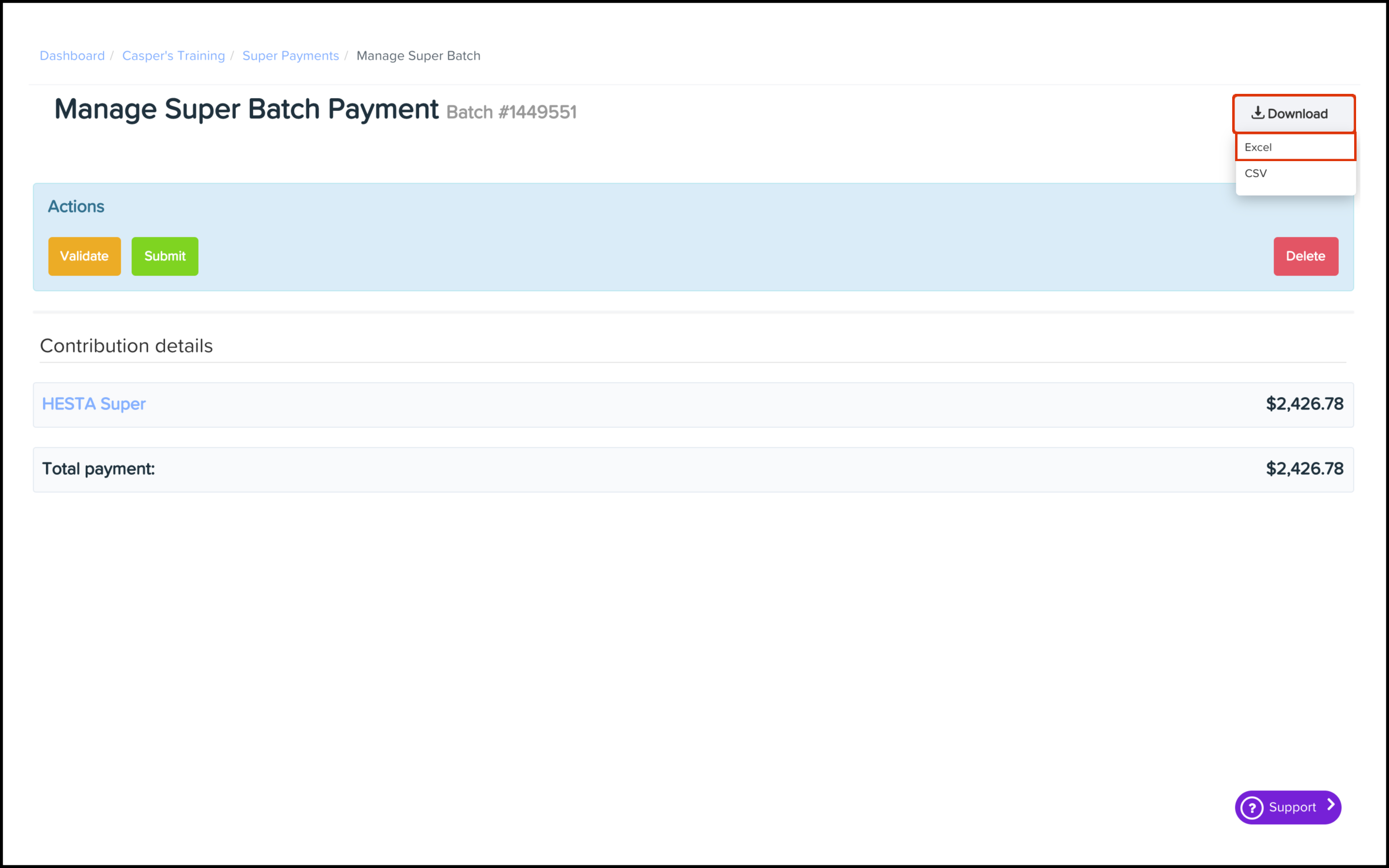 Download your super batch payment data – Your Payroll (AU)