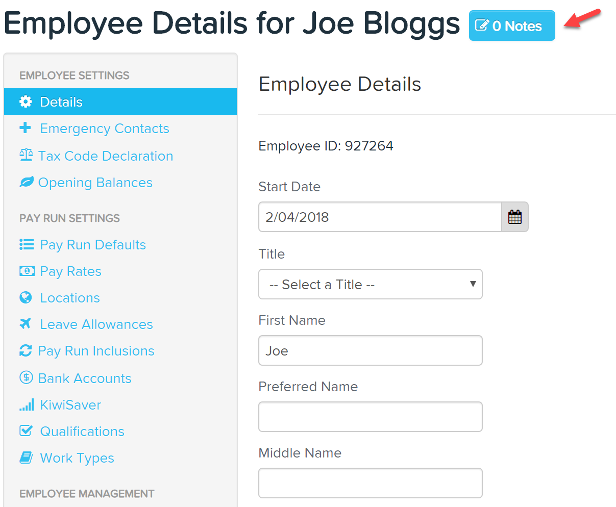 Add Notes to Employee Files – Your Payroll (NZ)
