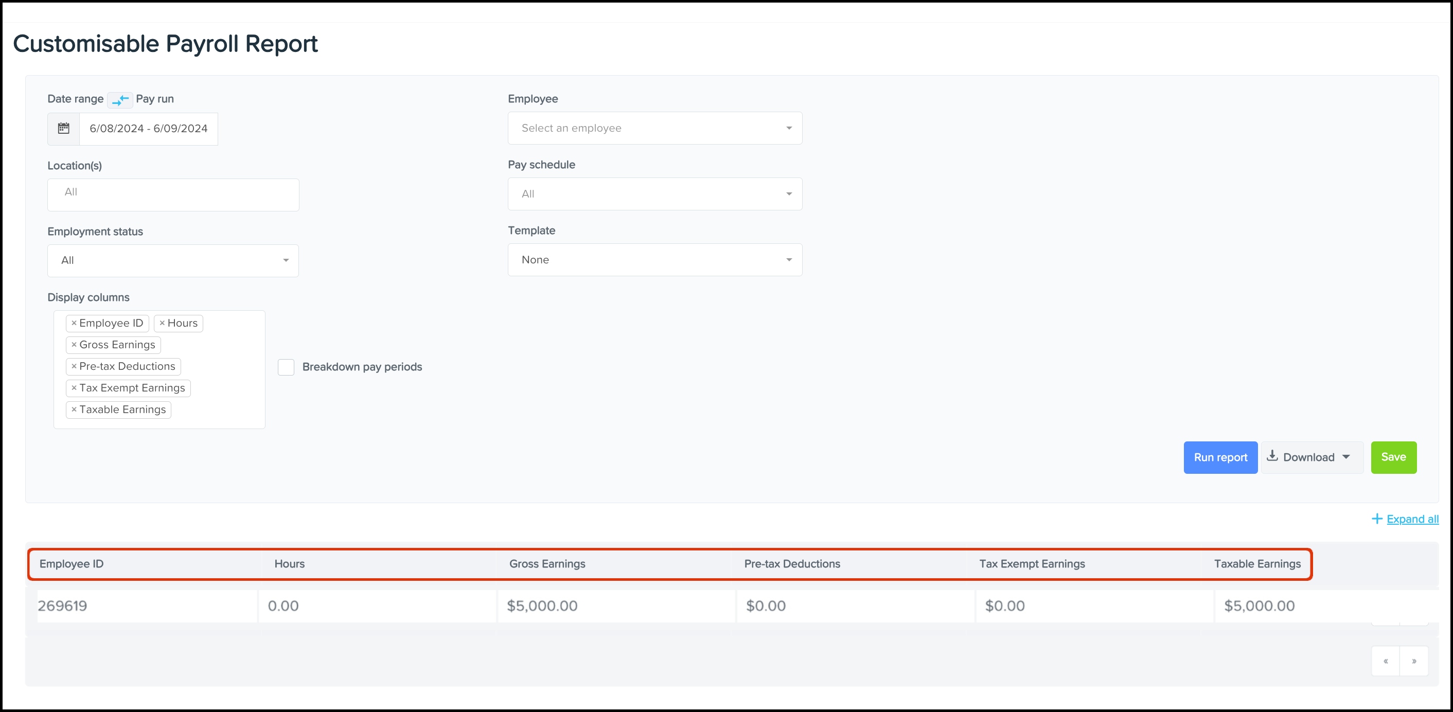 Create and download a custom report – Your Payroll (NZ)