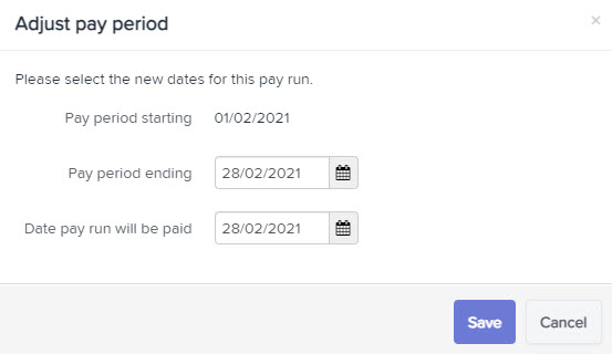 Adjust Pay Period Dates within a Pay Run – Your Payroll (SG)