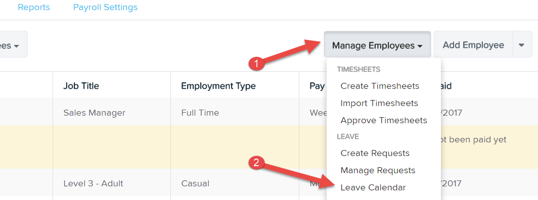 Employee Leave Calendar – Your Payroll (AU)