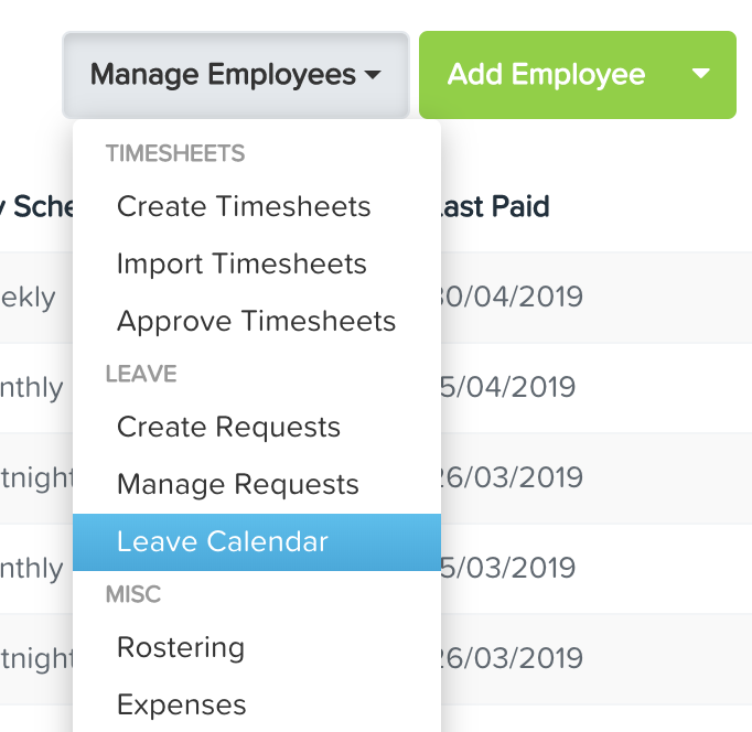 Employee Leave Calendar – Your Payroll (NZ)