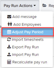 Adjust Pay Period Dates within a Pay Run – Your Payroll (SG)