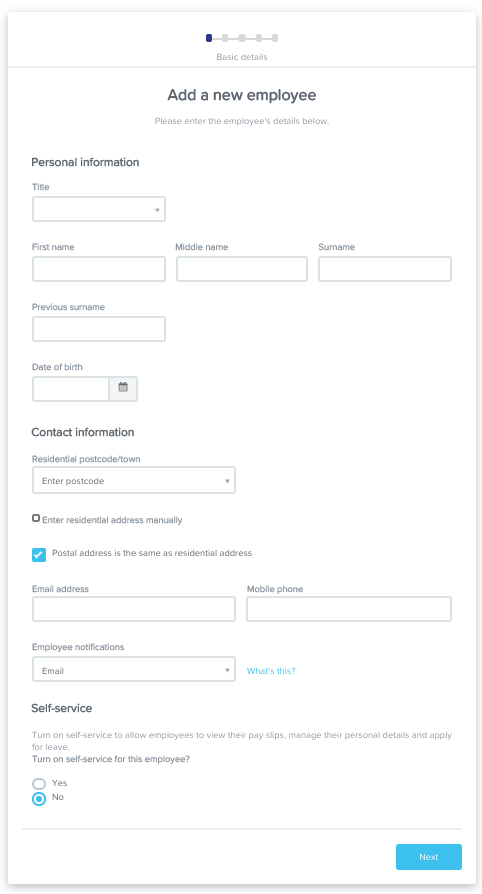 Adding an employee – Your Payroll (UK)