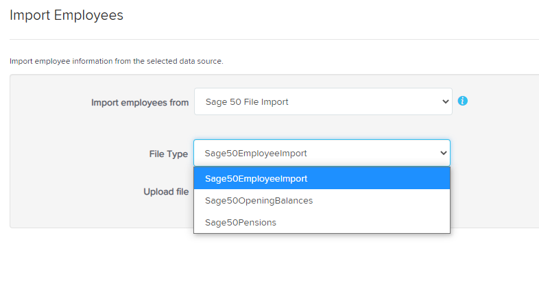 Importing Sage 50 Files – Your Payroll (UK)