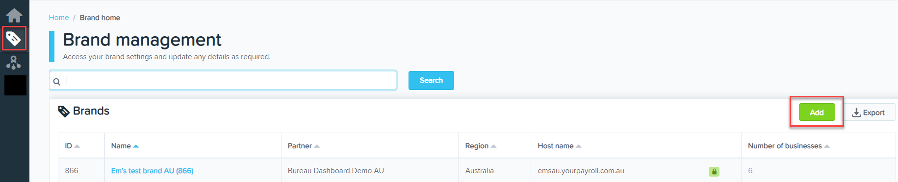 Adding a new brand – Your Payroll (AU)