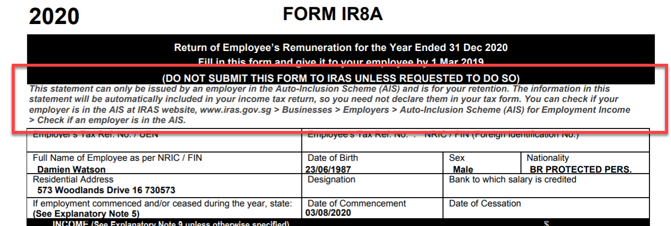 IRAS Forms – Your Payroll (SG)