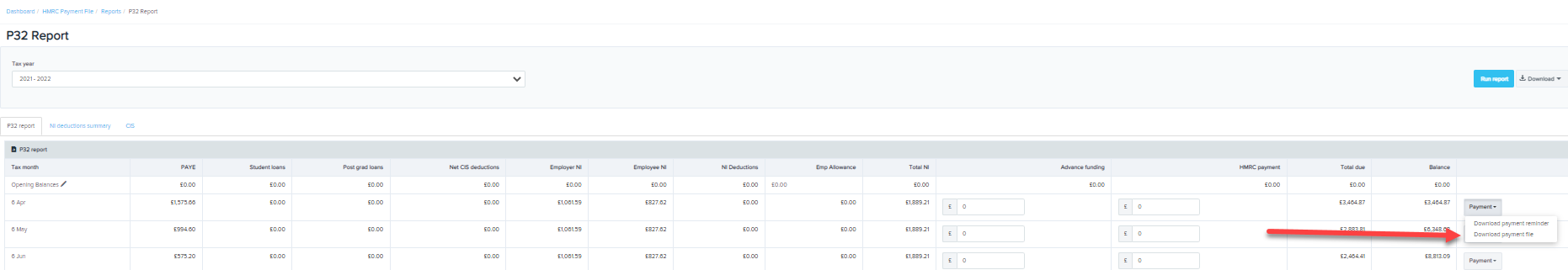 HMRC Payment File – Your Payroll (UK)
