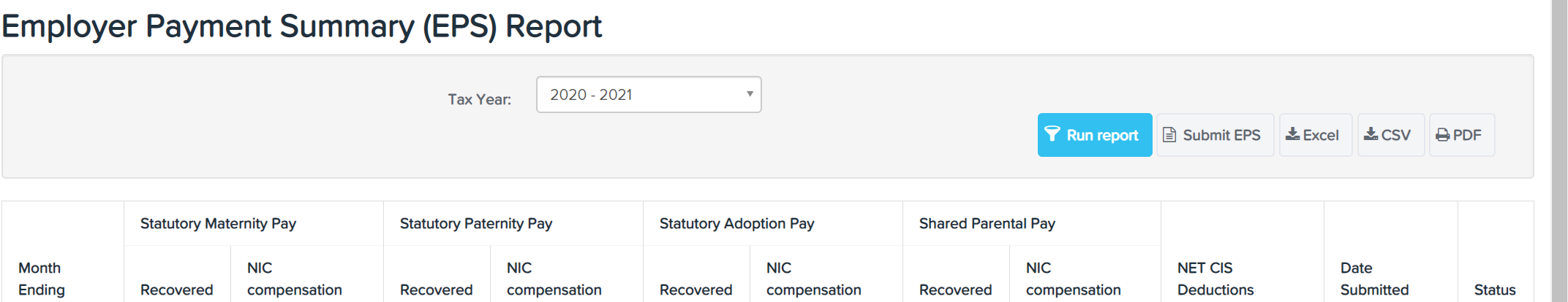 EPS - Employer Payment Summary – Your Payroll (UK)