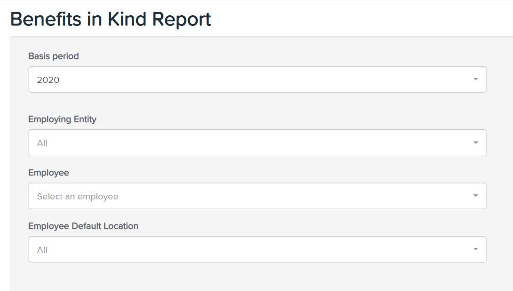 Benefits in Kind Report – Your Payroll (SG)