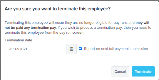 Terminate Employee from Employee Details – Your Payroll (UK)
