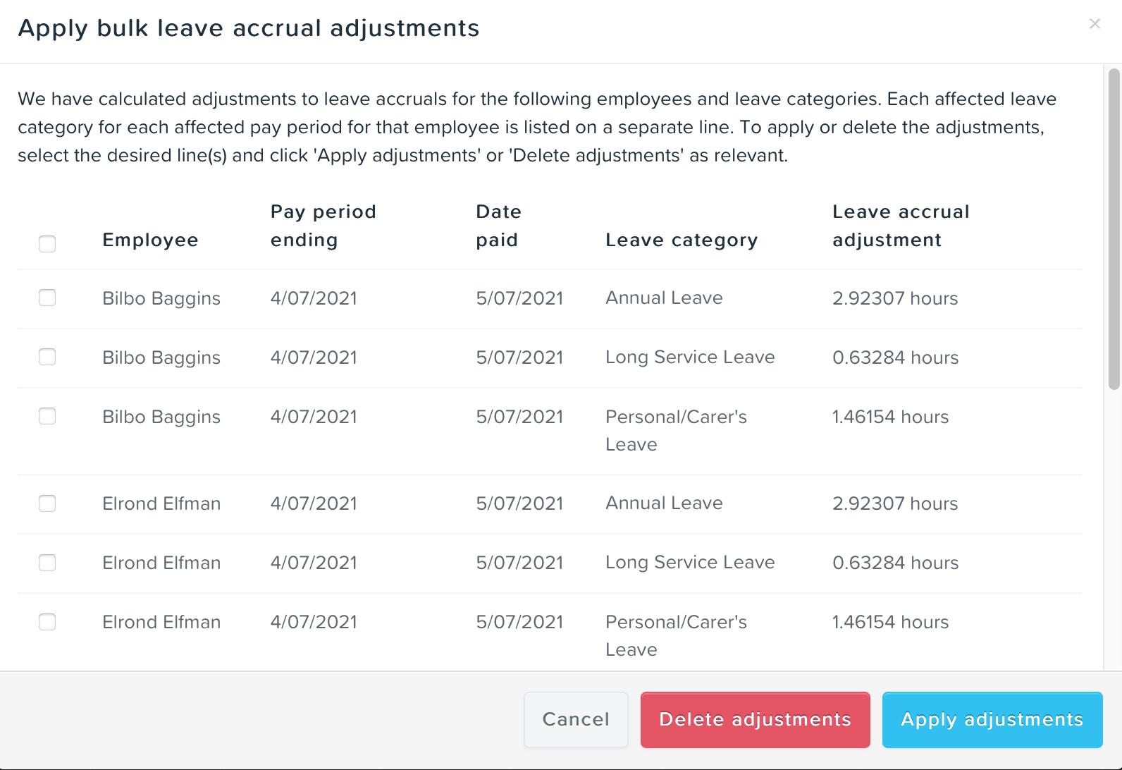 Leave Accrual Adjustment Tool – Your Payroll (AU)