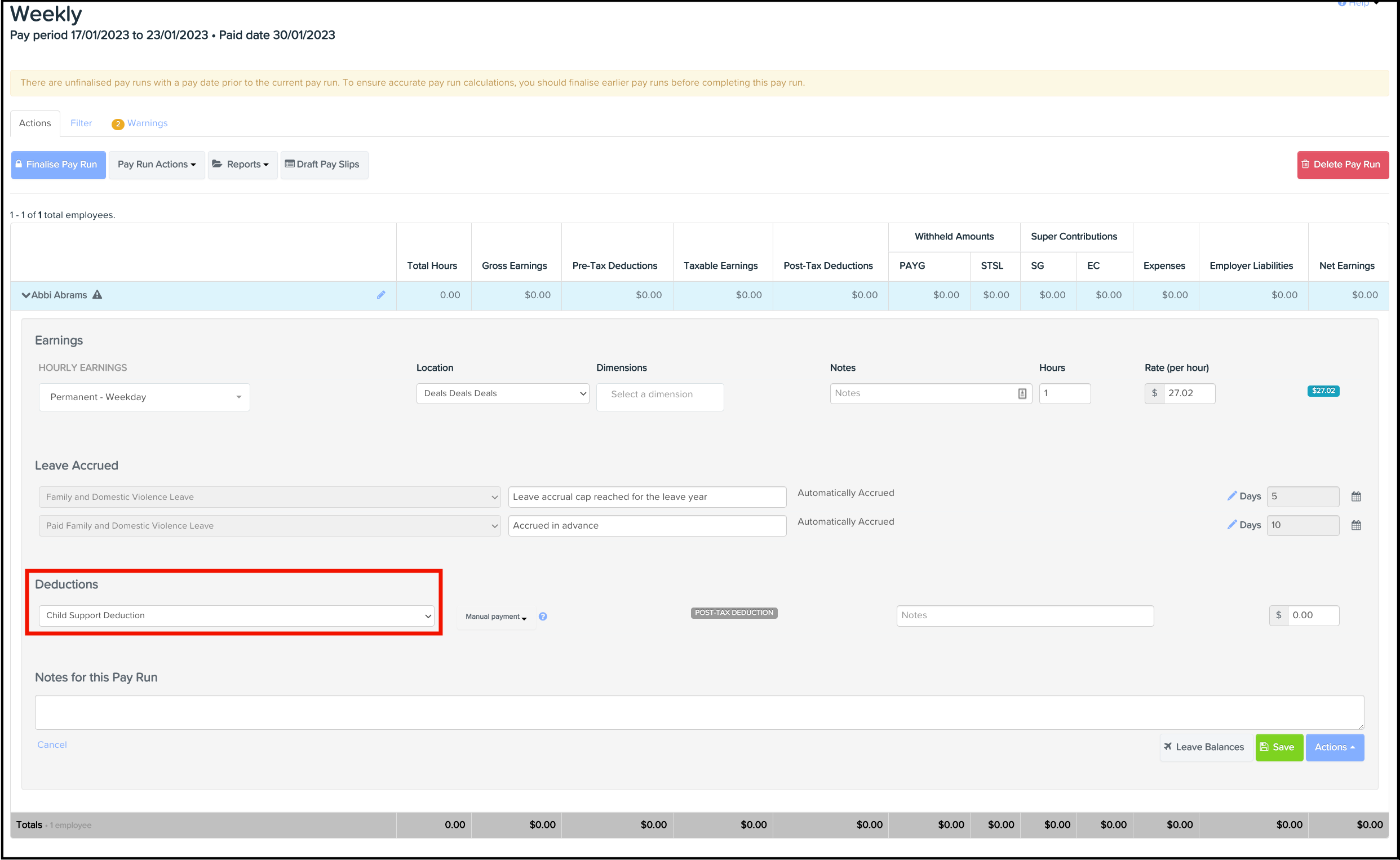 Setting up Child Support Deductions – Your Payroll (AU)