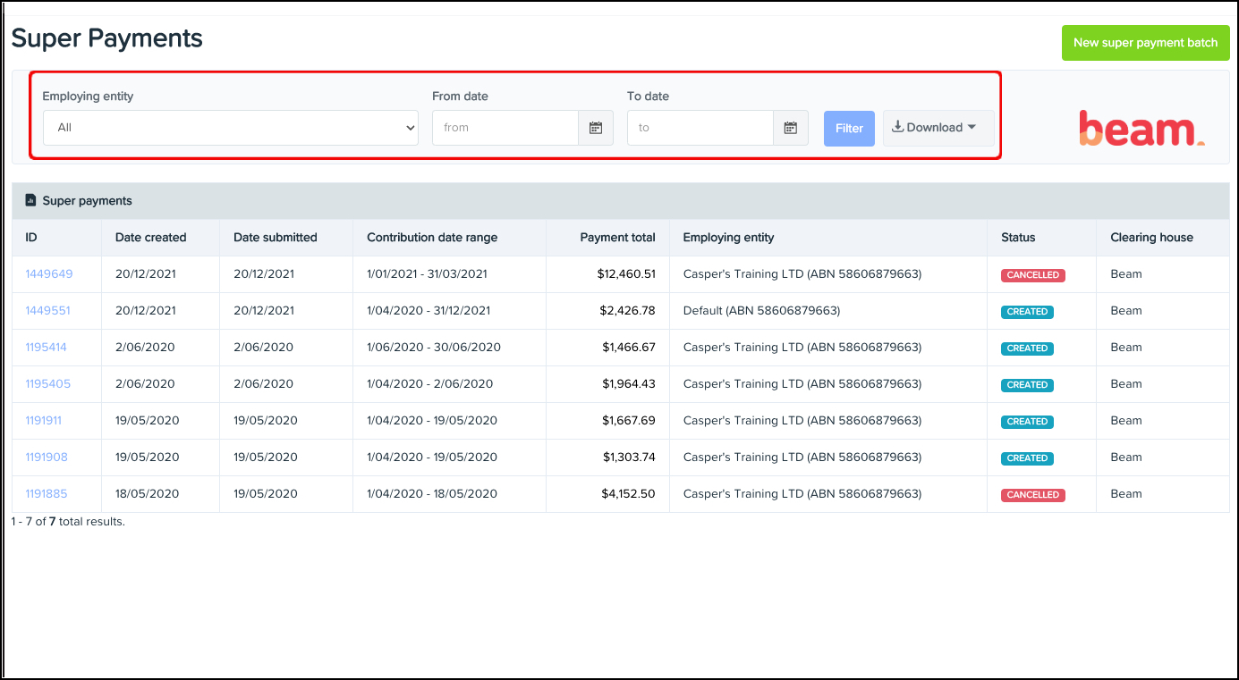 How to create a super batch – Your Payroll (AU)