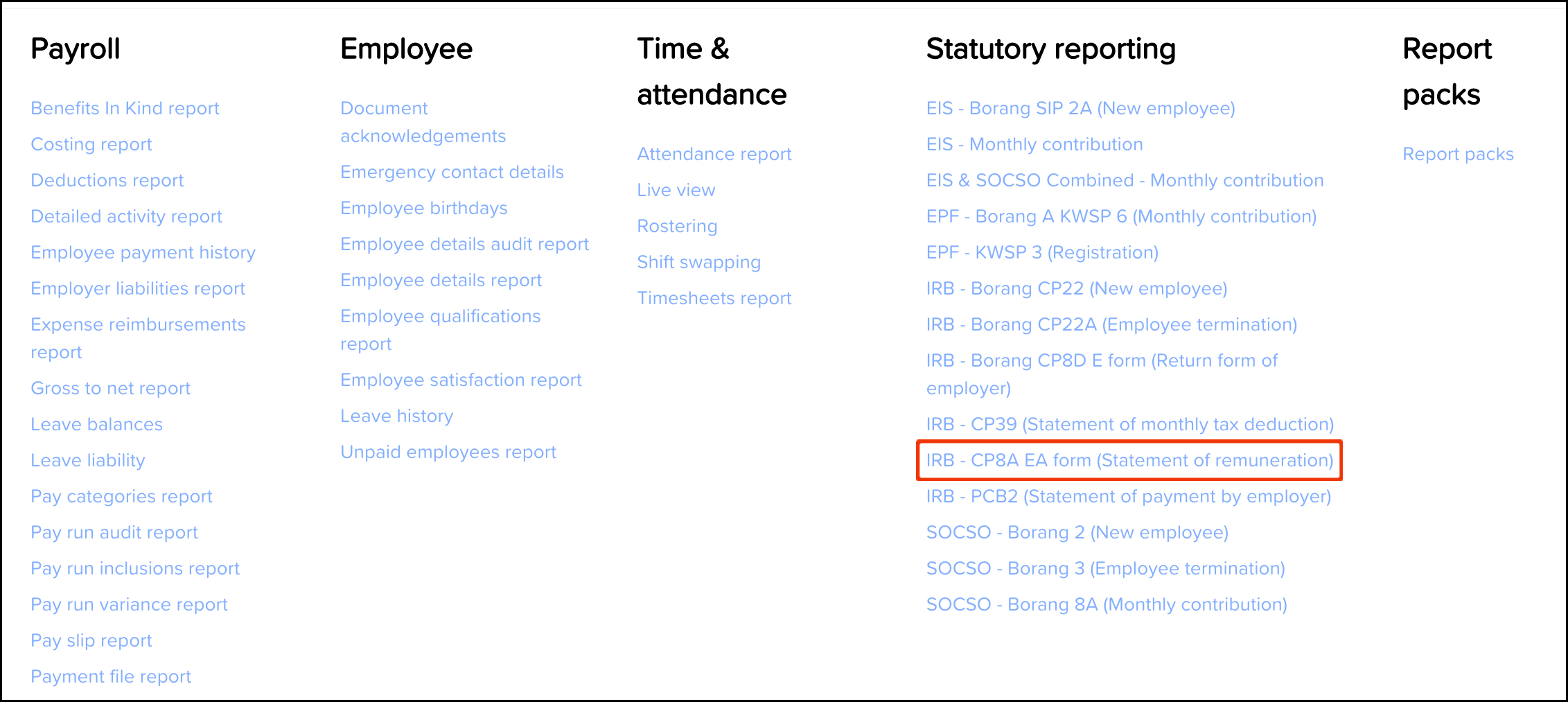 EA Form Report – Your Payroll (MY)