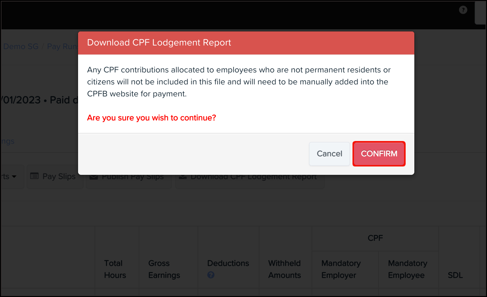 CPF Lodgement Report – Your Payroll (SG)