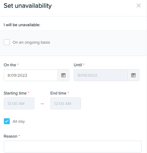 Managing Unavailability in the Employee Portal – Your Payroll (AU)