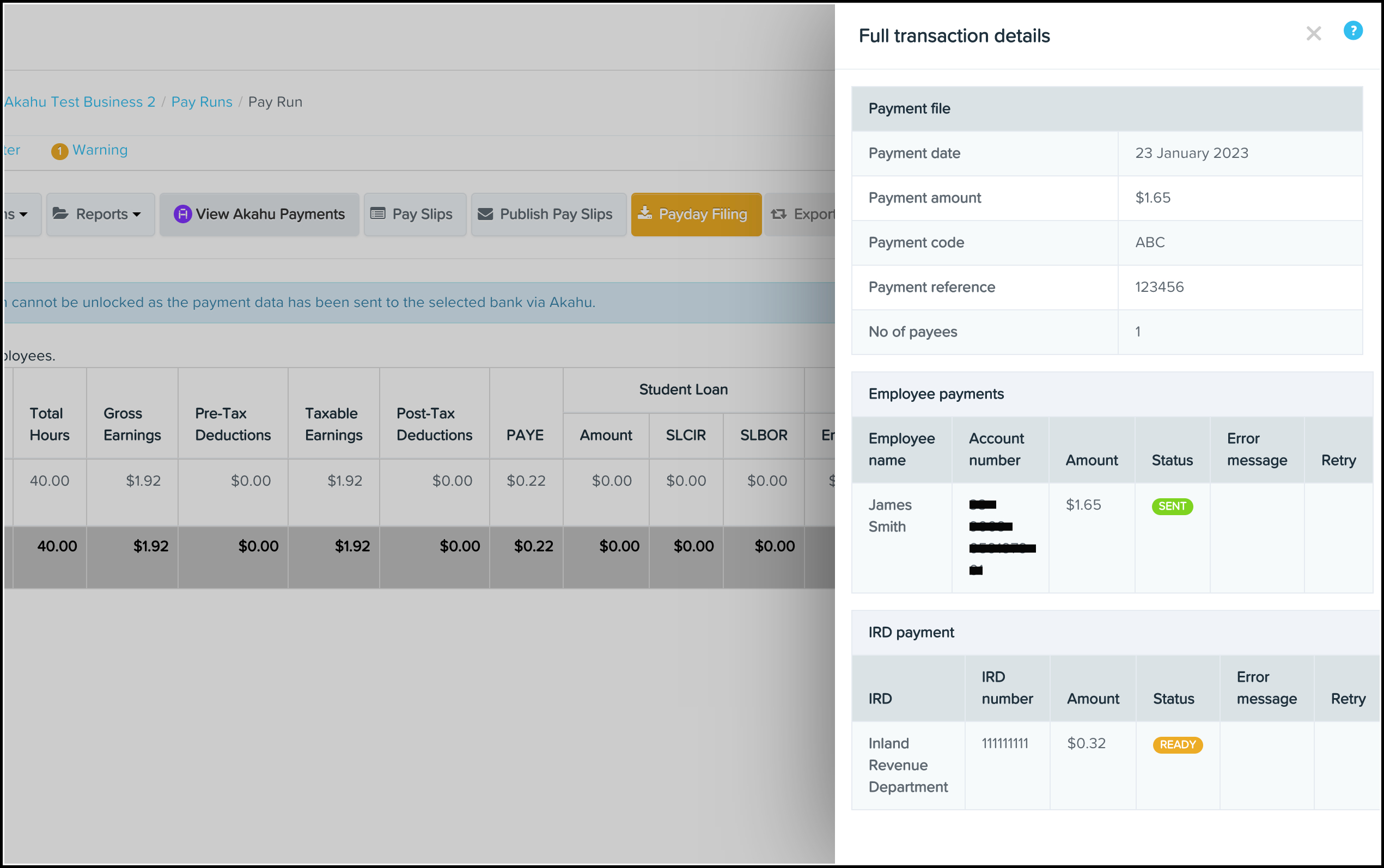 Guide to Akahu Payment integration – Your Payroll (NZ)