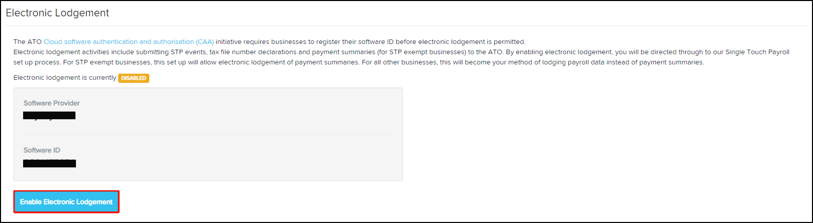 ATO Settings – Your Payroll (AU)