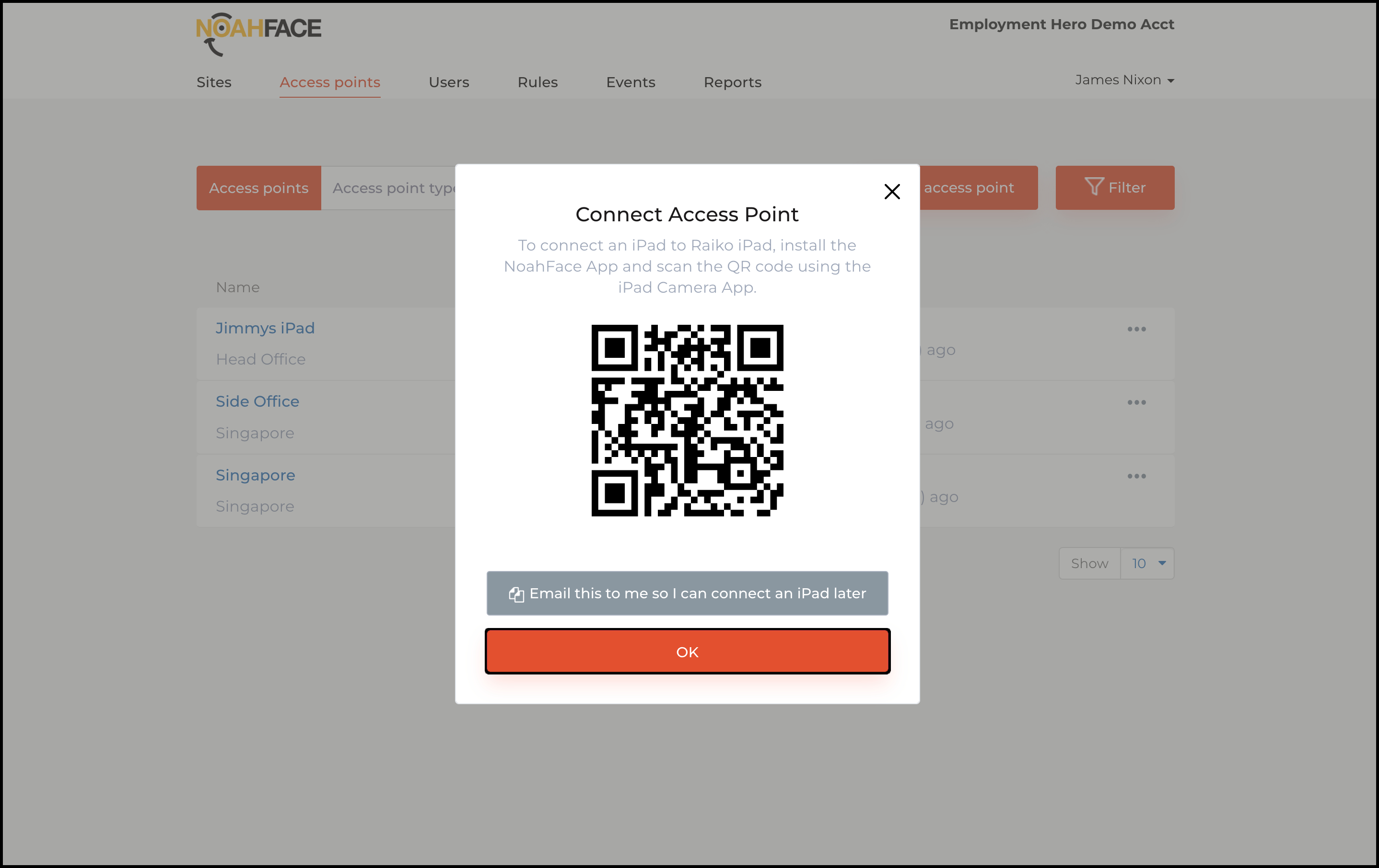 Setup and manage access points | Noah Face Web Platform – Your Payroll (MY)