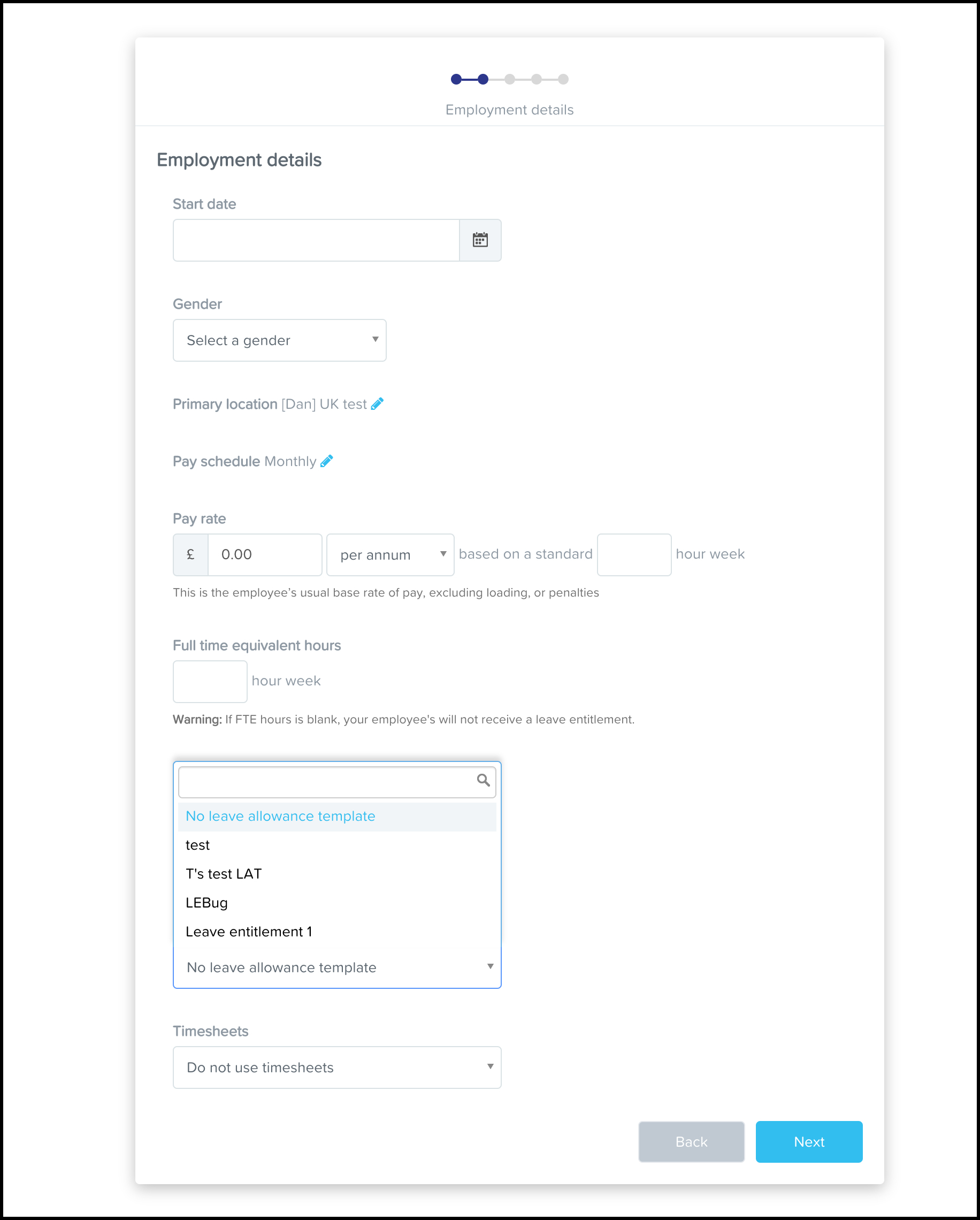 Adding an employee – Your Payroll (UK)