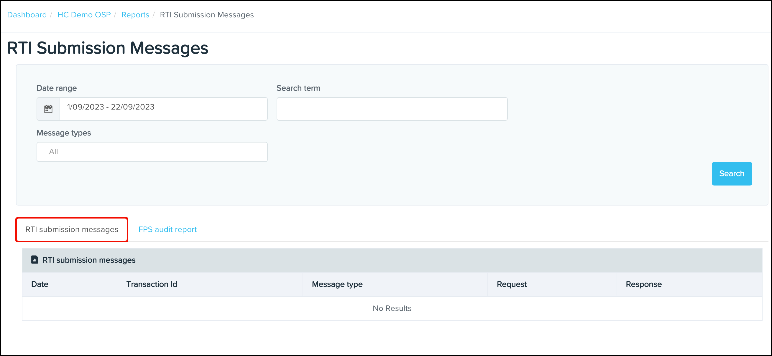 RTI Submission Messages and FPS Audit Report – Your Payroll (UK)