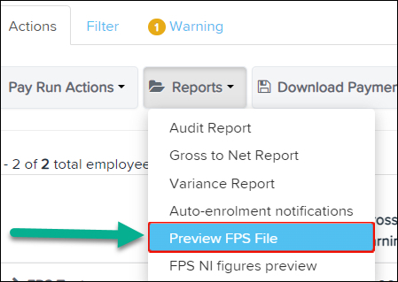 RTI Submission Messages and FPS Audit Report – Your Payroll (UK)