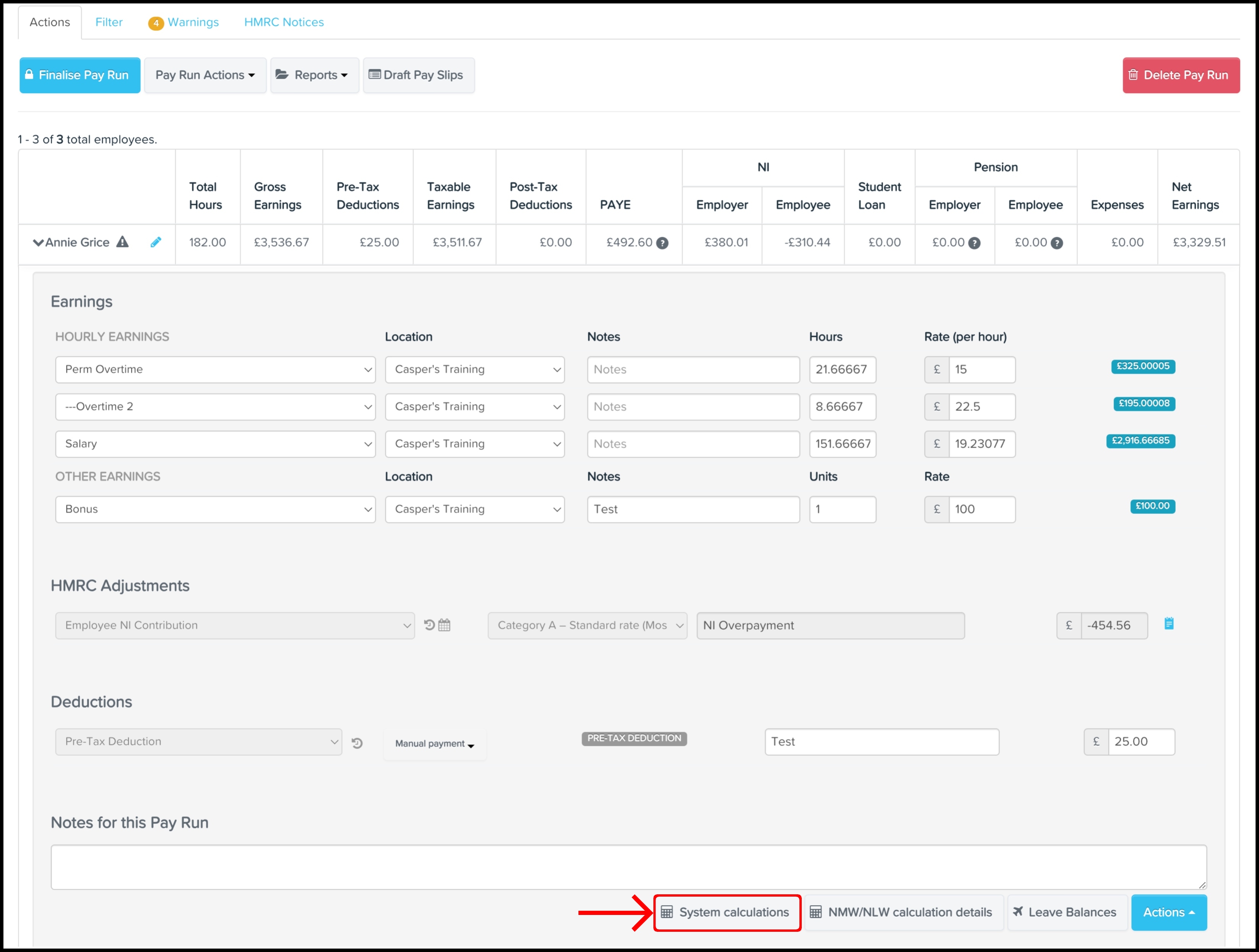 System Calculations – Your Payroll (UK)